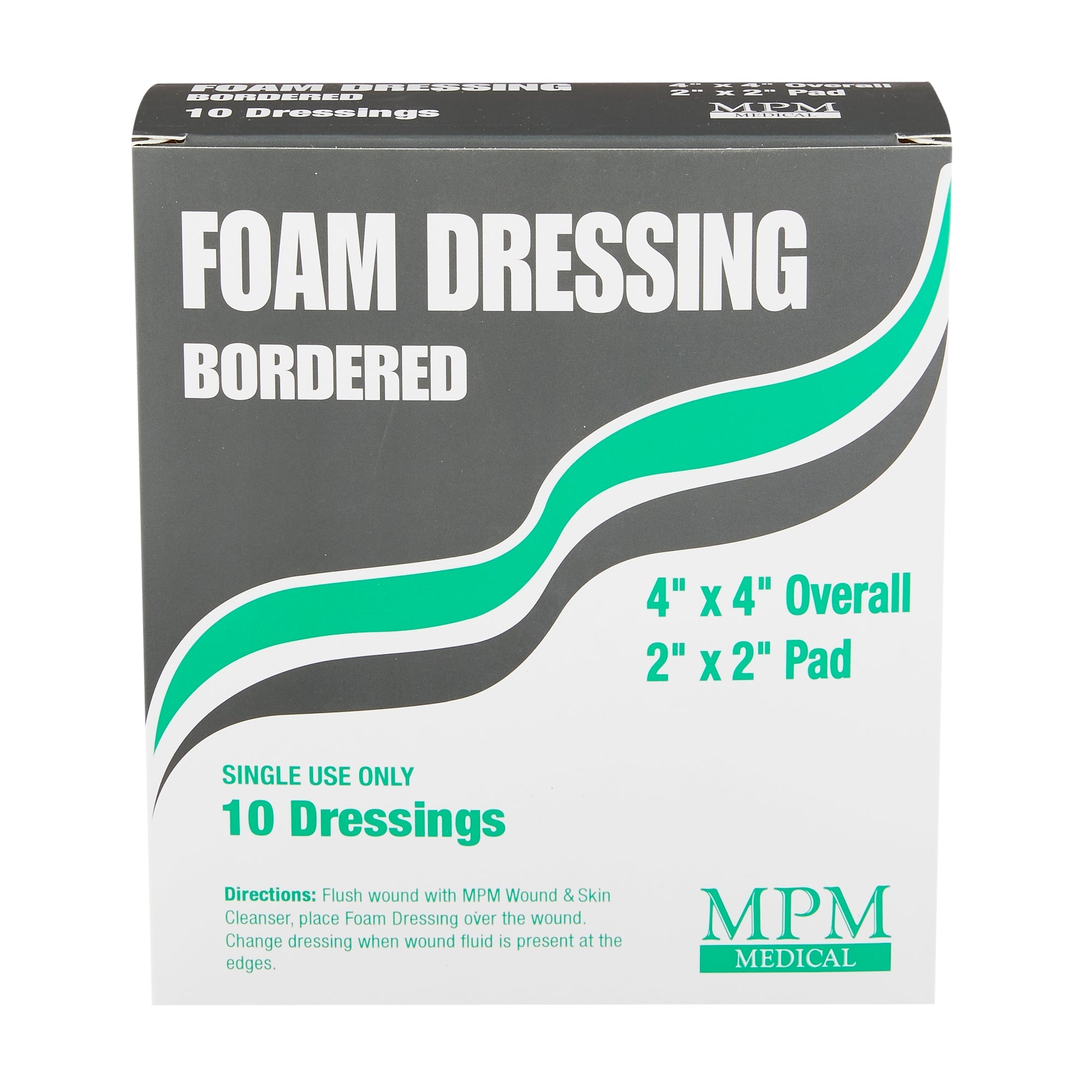 MPM Medical Foam Dressing MPM 4 X 4 Inch With Border Waterproof Backin ...