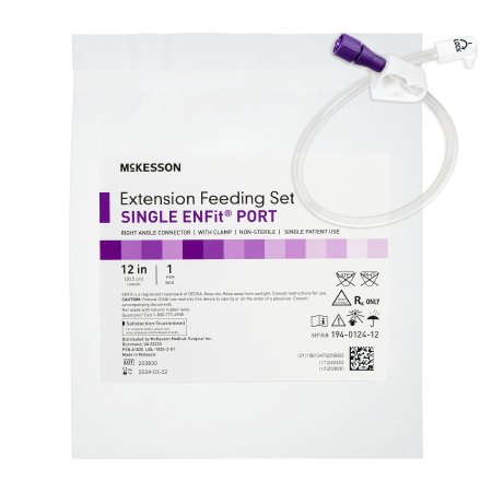 Bolus Enteral Feeding Extension Tube Set 12 Inch, EnFit, Secure Lock R ...