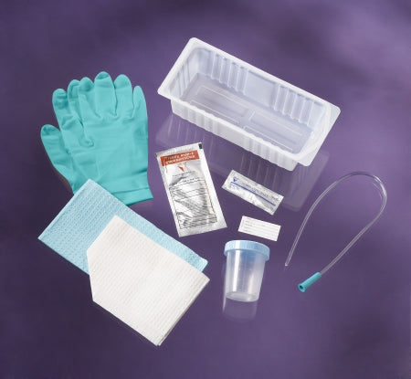 Intermittent Catheter Tray Straight Tip 15 Fr. Without Balloon Red Rub ...