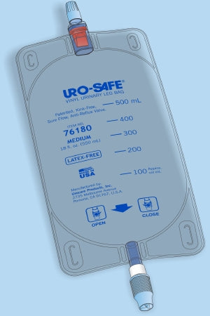 Urinary Leg Bag Uro-Safe® Anti-Reflux Valve Sterile 532 mL Vinyl ...