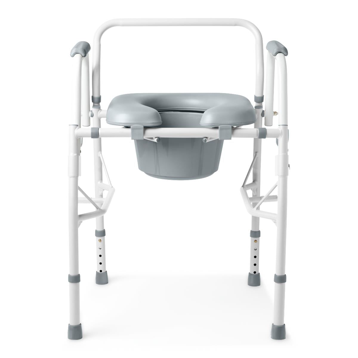 Medline Padded Steel Drop-Arm Commode, 350 lb. Weight Capacity #G1-301 ...